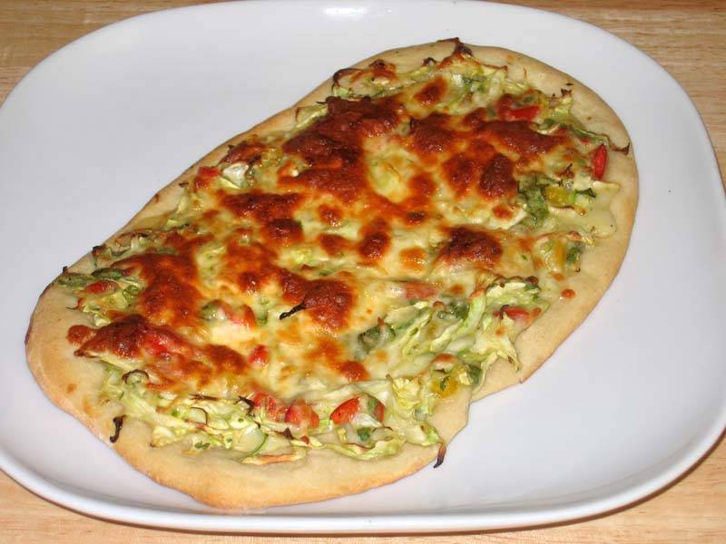 Cabbage Pizza - Manjula's Kitchen - Indian Vegetarian Recipes