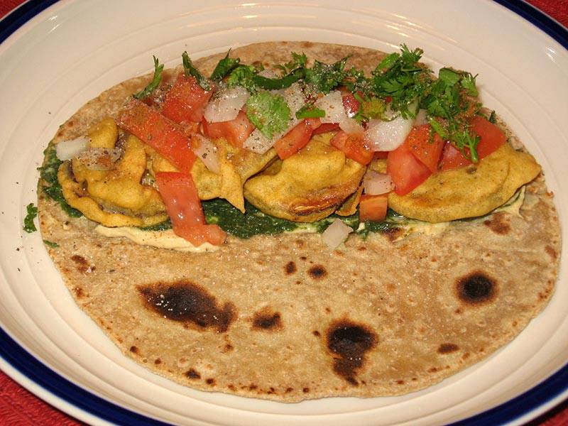 Eggplant Roti Wrap - Manjula's Kitchen - Indian Vegetarian Recipes